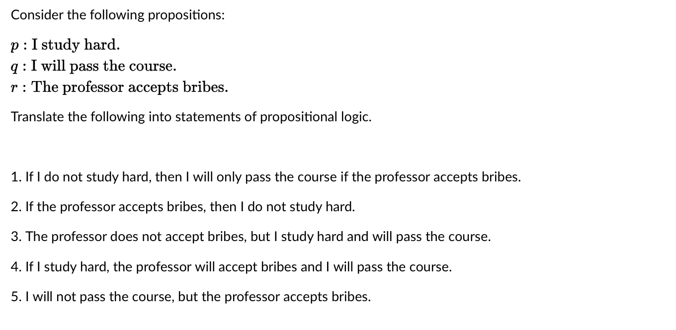 Solved Consider the following propositions:p: I study | Chegg.com