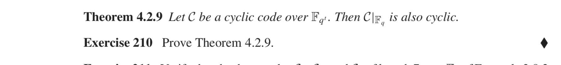 Solved Theorem 4.2.9 ﻿Let C ﻿be a cyclic code over Fqt. | Chegg.com