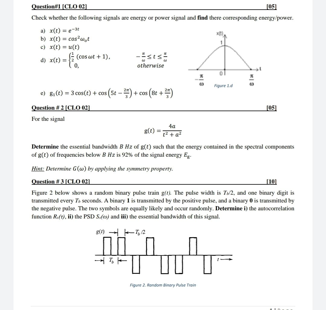 Solved Question#1 [CLO 02]Check whether the following | Chegg.com