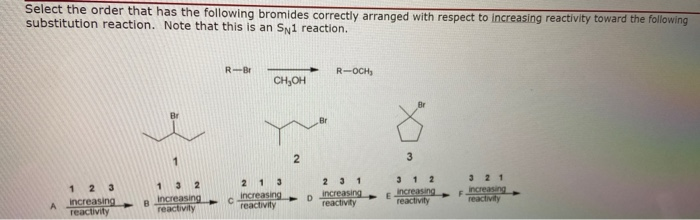 Solved Select the order that has the following bromides | Chegg.com