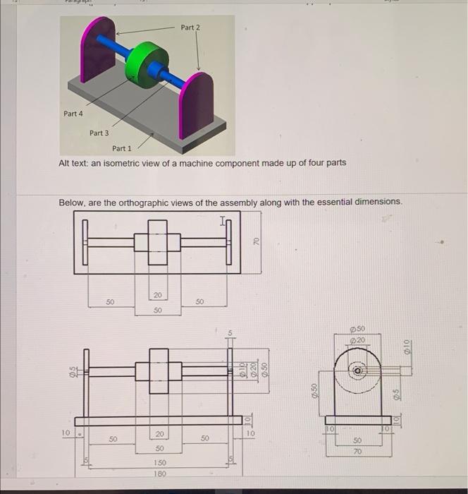 Solved draw the exploded assembly view of the different | Chegg.com
