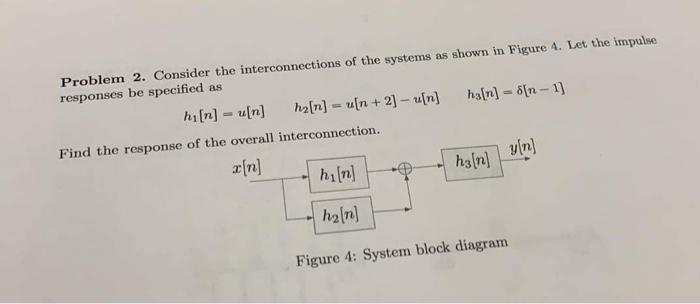 Solved Problem 2. Consider the interconnections of the | Chegg.com