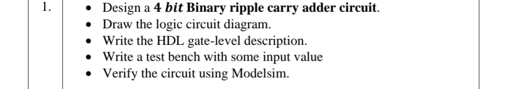 Solved * ﻿Design a 4 ﻿bit Binary ripple carry adder | Chegg.com