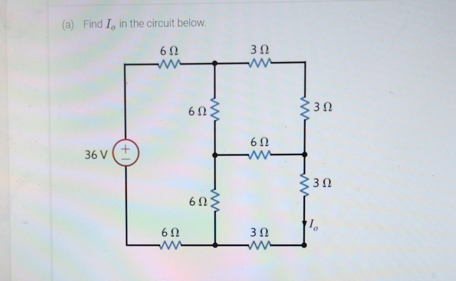 Solved (a) Find I0 in the circuit below. | Chegg.com