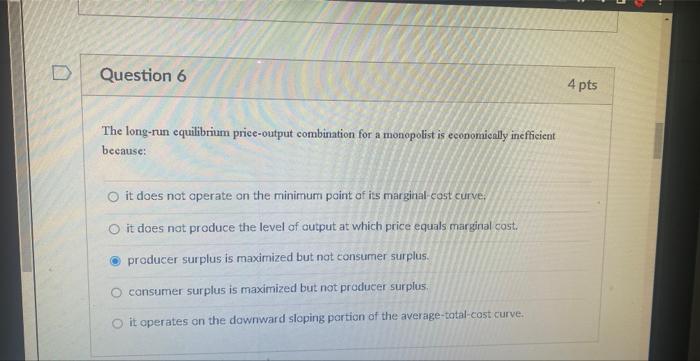 Solved The long-run equilibrium price-output combination for | Chegg.com