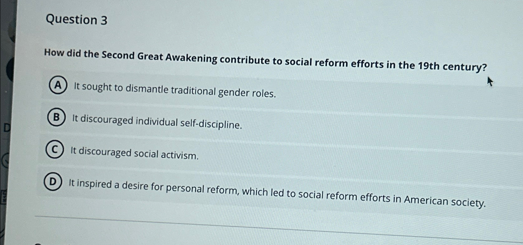 Solved Question 3How did the Second Great Awakening | Chegg.com
