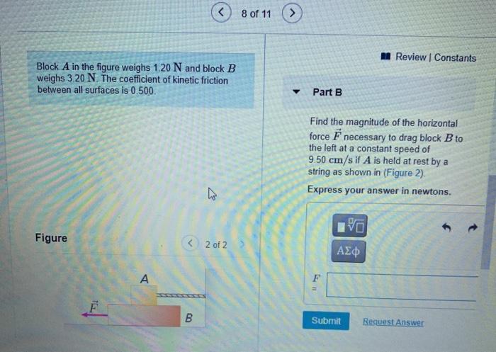8 of 11 > Review Constants Block A in the figure | Chegg.com 8 of 11 > Review Constants Block A in the figure | Chegg.com