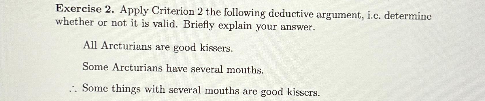 Solved Exercise 2. Apply Criterion 2 the following | Chegg.com Solved Exercise 2. Apply Criterion 2 the following | Chegg.com