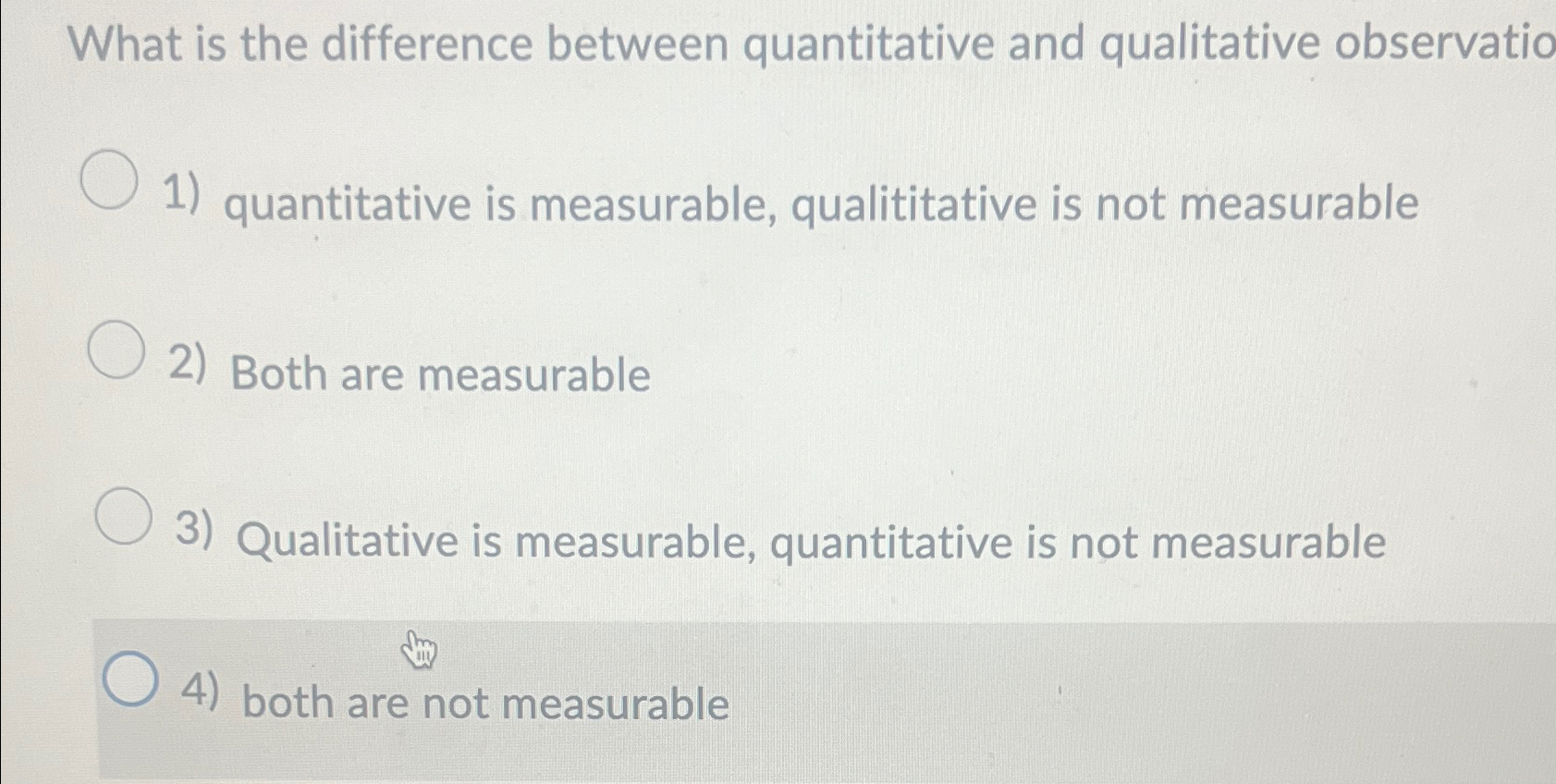 Solved What is the difference between quantitative and | Chegg.com