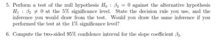 Solved An Econometrics student is using data for a sample of | Chegg.com