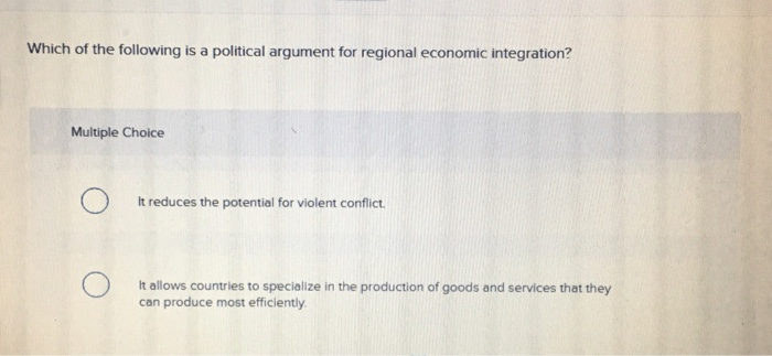 Solved Which of the following is a political argument for | Chegg.com