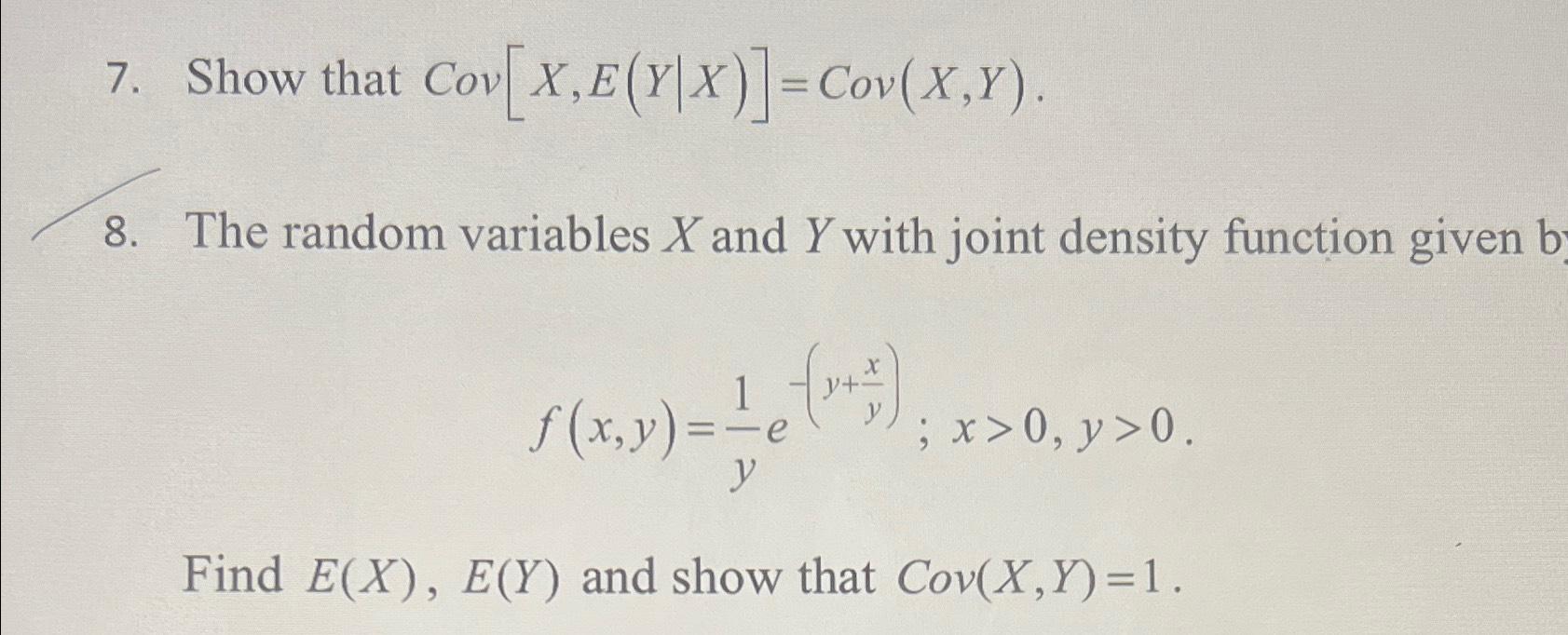 Solved 1.Show that [(x|)]=Cov(x,Y).2.The random variables x | Chegg.com