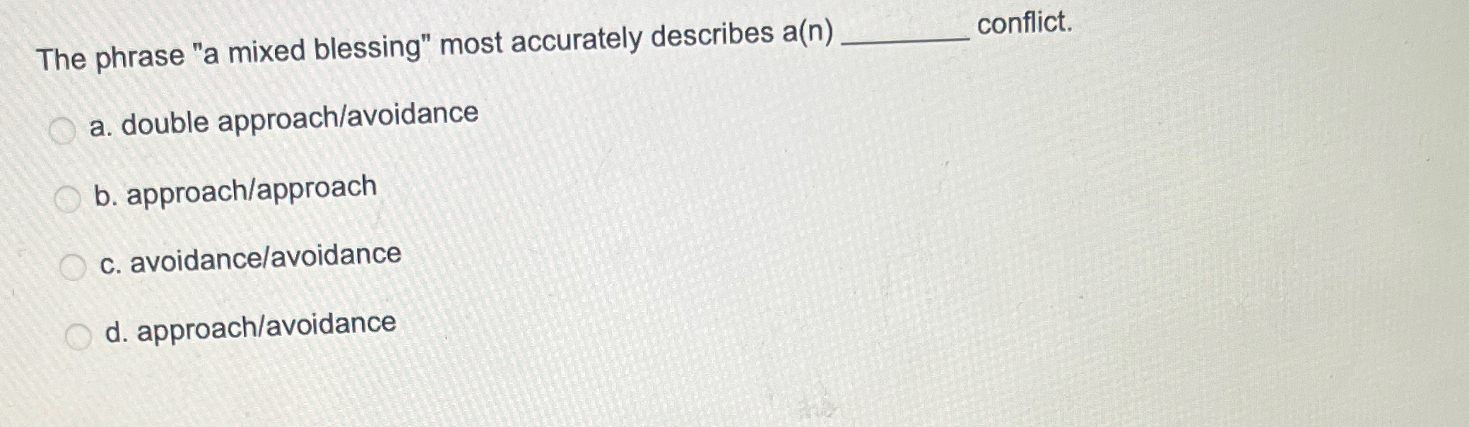 Solved The phrase "a mixed blessing" most accurately | Chegg.com