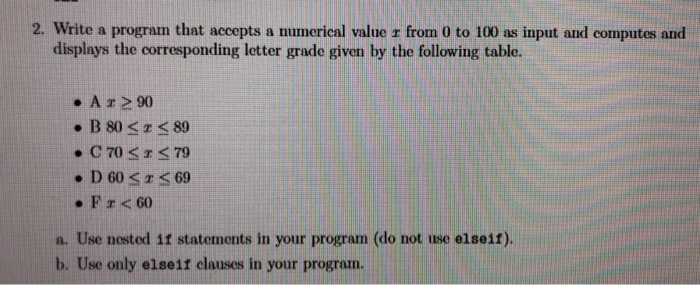 Solved 2 Write A Program That Accepts A Numerical Value R