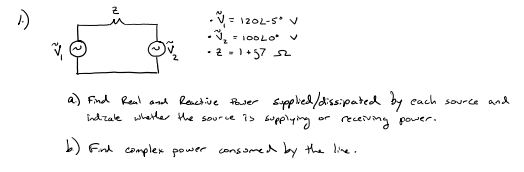 Solved ग)tilde(V)1=1202-5°V*tilde(v)2=10020°V*z°=1+57Ωa) | Chegg.com