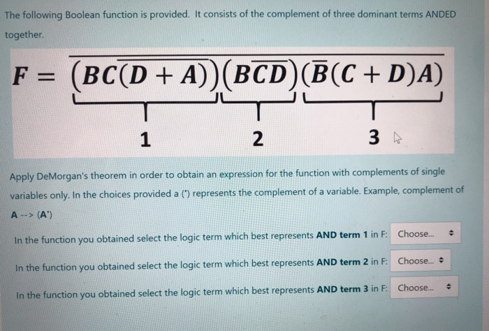 Solved The following Boolean function is provided. It | Chegg.com