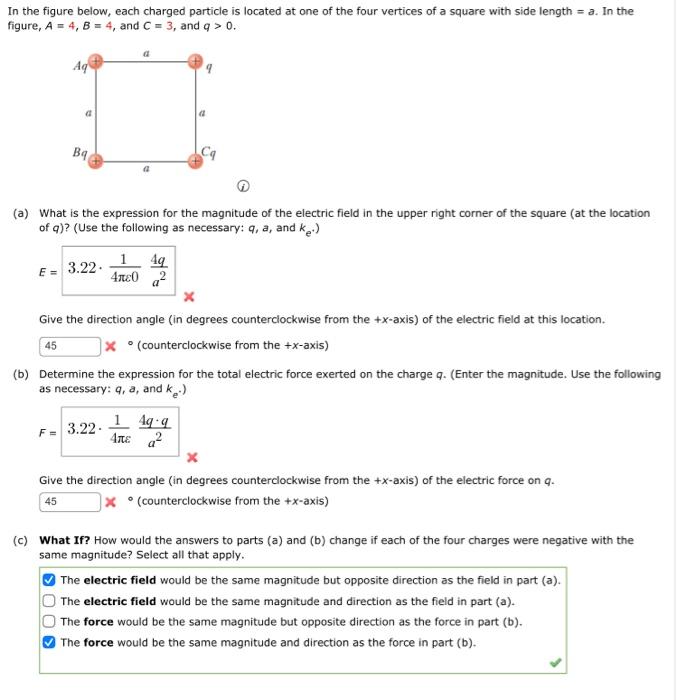 Solved In the figure below, each charged particle is located | Chegg.com