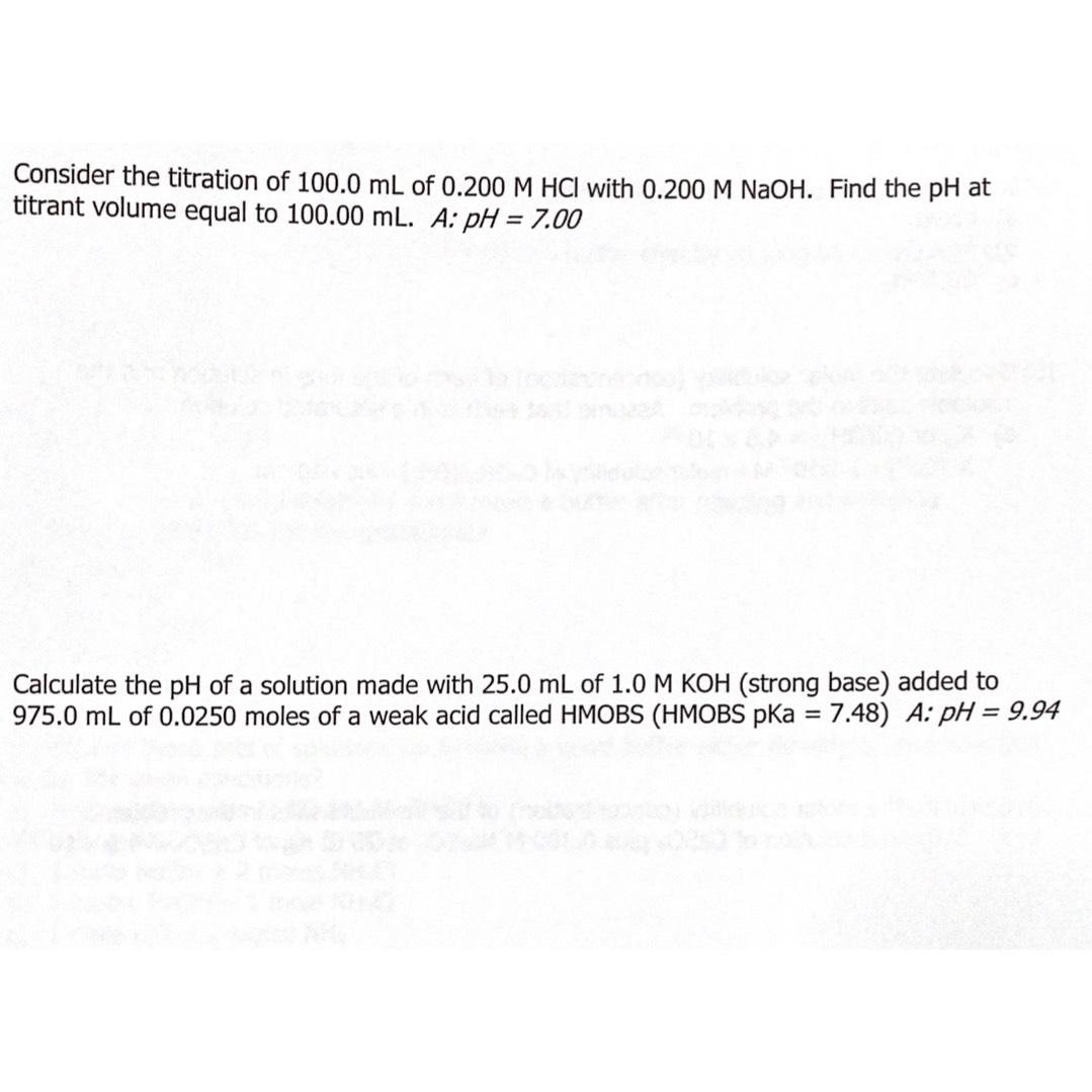 Solved Consider the titration of 100.0mL ﻿of 0.200MHCl ﻿with | Chegg.com