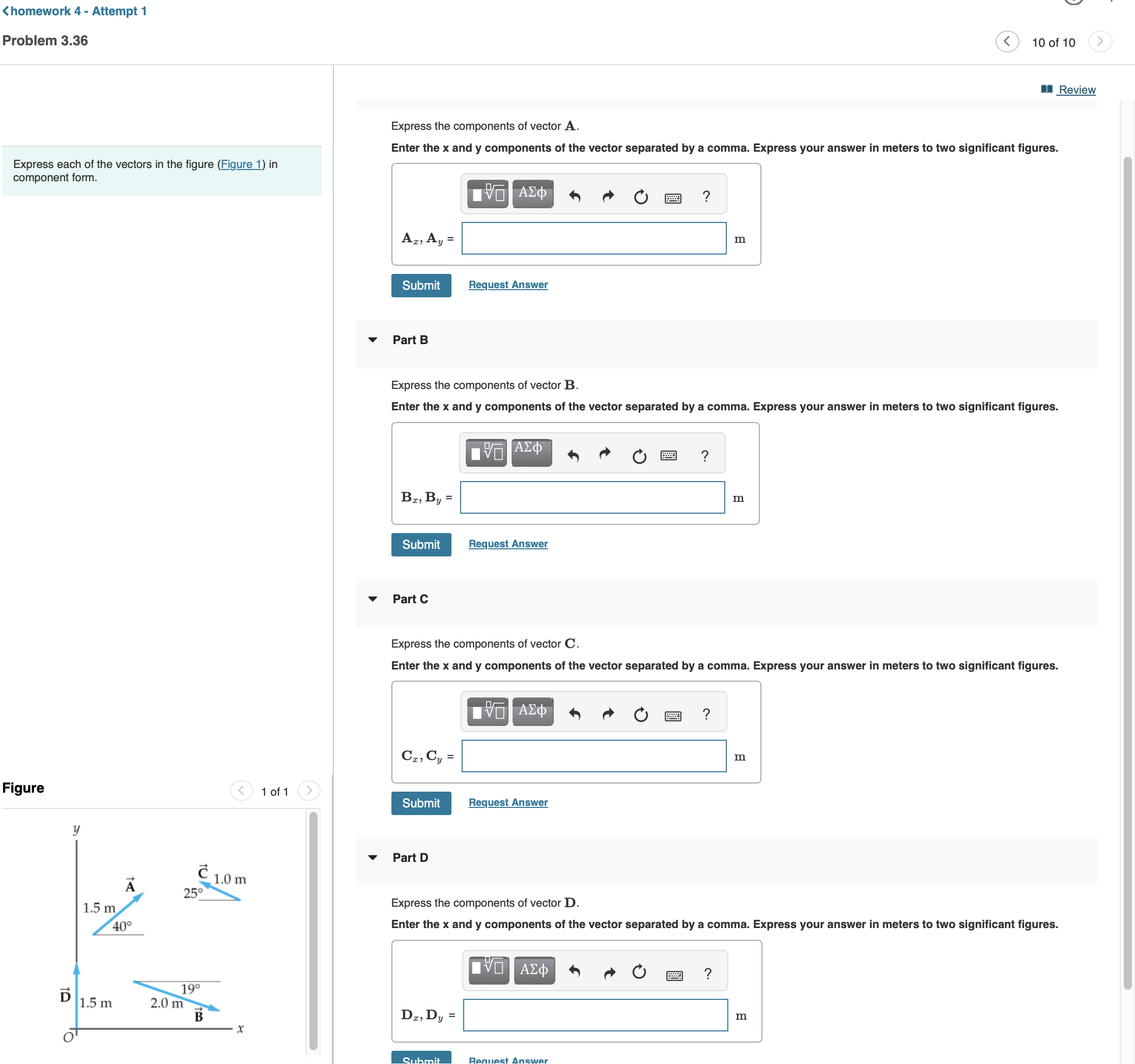 [Solved]: Problem 3.36 Express the components of vector A.