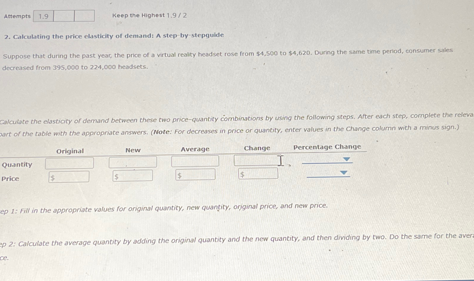 Solved Attempts1.9Keep the Highest 1.922. ﻿Calculating the | Chegg.com