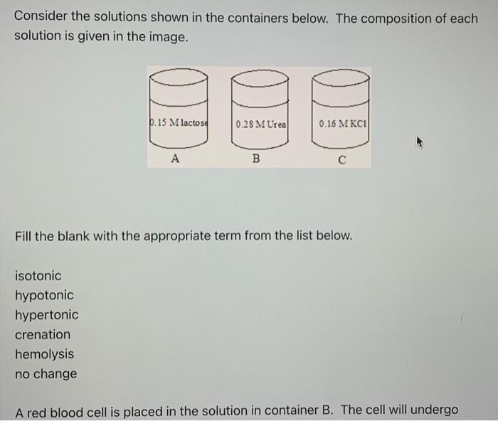 Solved Consider the solutions shown in the containers below. | Chegg.com