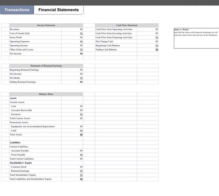 Solved Transactions Financial StatementsTransactions | Chegg.com