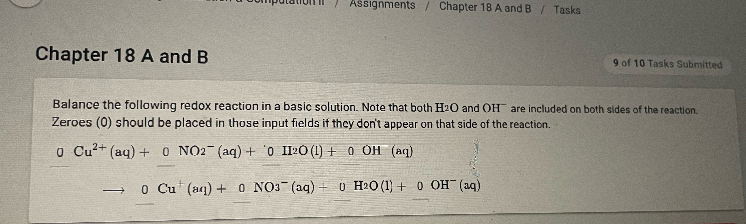 Solved Chapter 18 ﻿A and B9 ﻿of 10 ﻿Tasks SubmittedBalance | Chegg.com