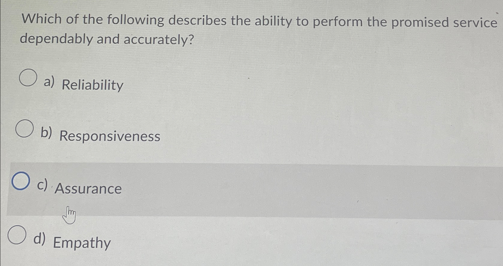 Solved Which of the following describes the ability to | Chegg.com