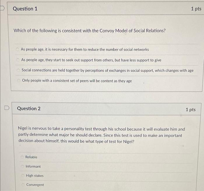 Solved Question 1 1 pts Which of the following is consistent | Chegg.com