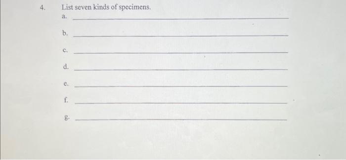 Solved SSIGNMENT \#1: Specimen Handling 1. Select true | Chegg.com