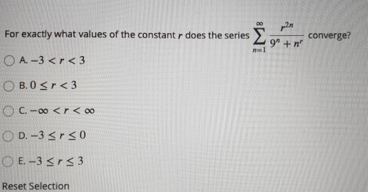 Solved 2n For exactly what values of the constant r does the | Chegg.com