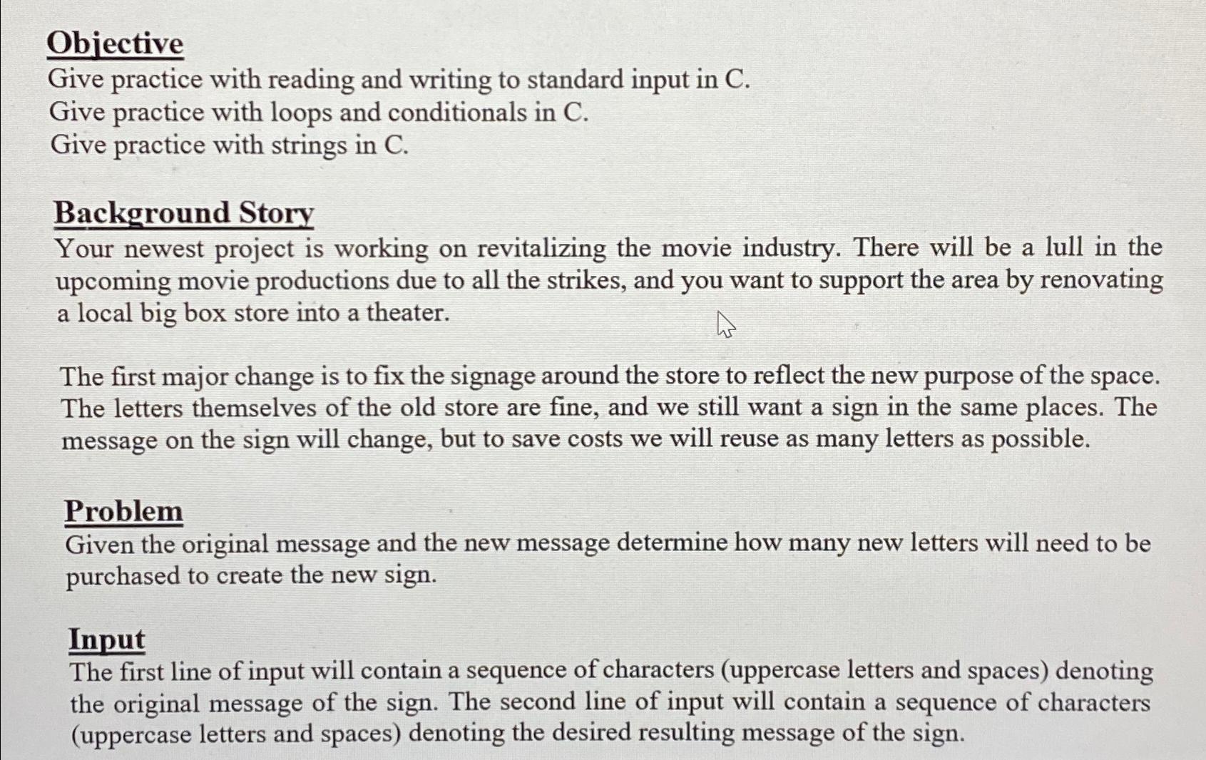 Solved ObjectiveGive practice with reading and writing to | Chegg.com