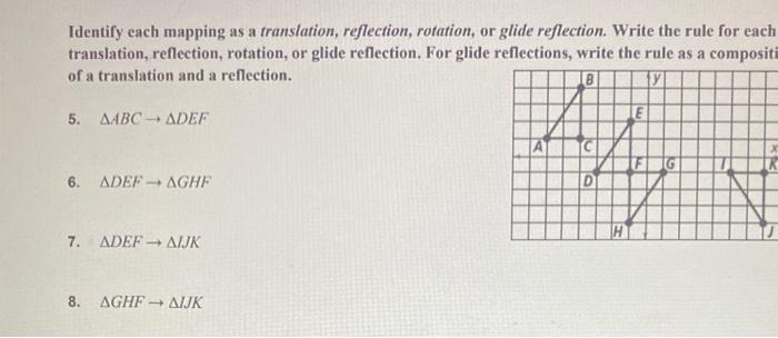 Solved Identify each mapping as a translation, reflection, | Chegg.com