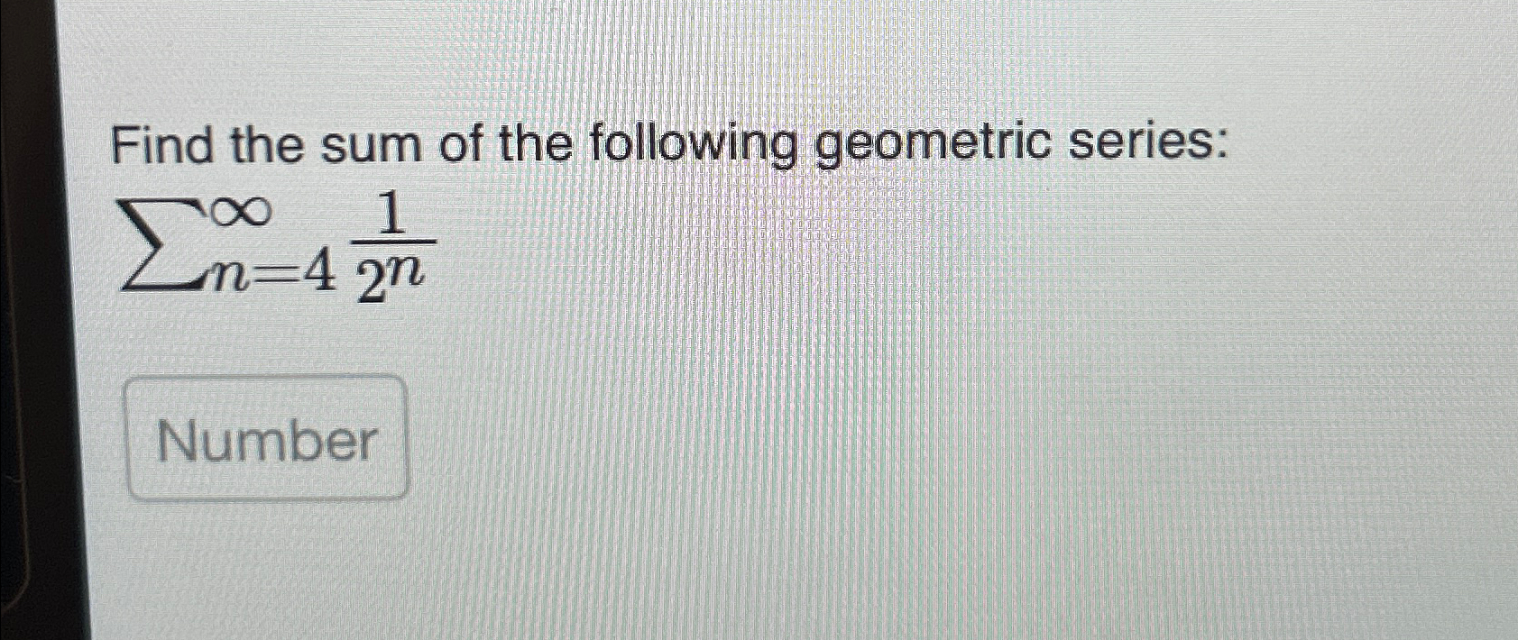 Solved Find the sum of the following geometric | Chegg.com
