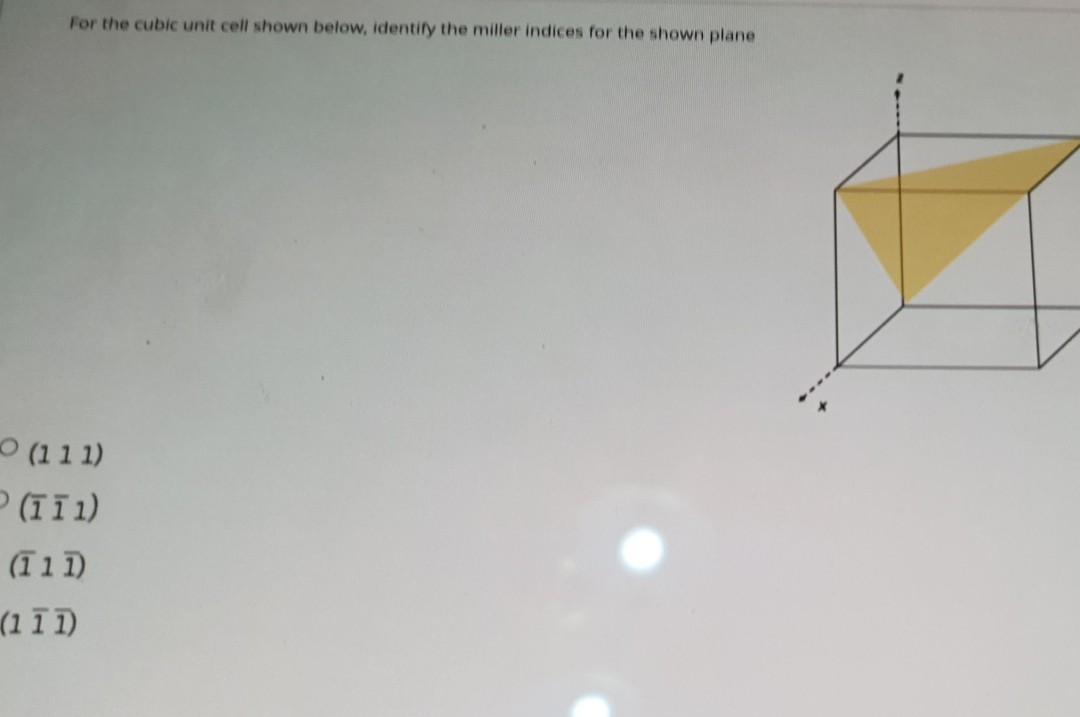 Solved For the cubic unit cell shown below, identify the | Chegg.com