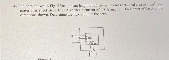 Solved 4- The core shown in Fig. 3 has a mean length of 26 | Chegg.com
