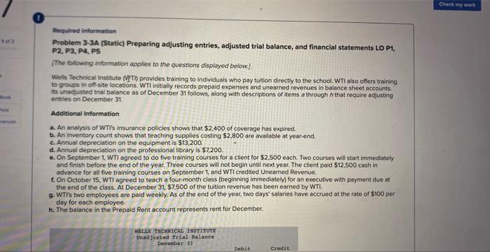 Solved Reculred information Problem 3-3A (Static) Preparing | Chegg.com