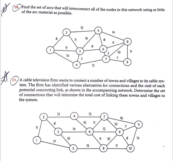 Solved Ø 10. Find the set of arcs that will interconnect all | Chegg.com