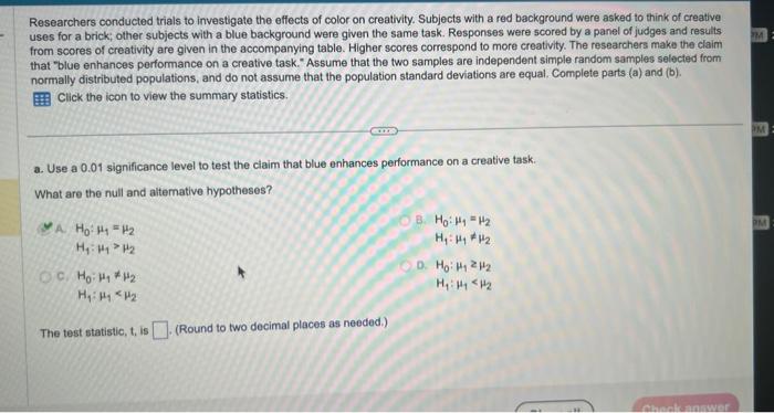Solved An experiment was conducted to determine whether | Chegg.com