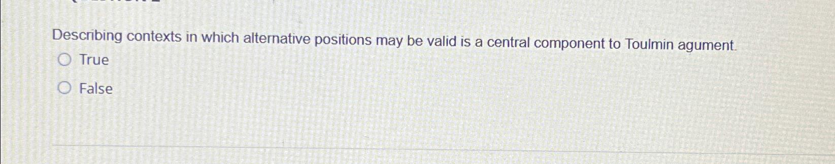 Solved Describing contexts in which alternative positions | Chegg.com