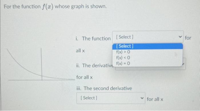 Solved For the function f(x) whose graph is shown. i. The | Chegg.com