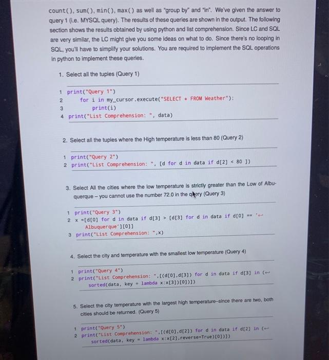 Solved In class we were introduced to SQL and the relational | Chegg.com