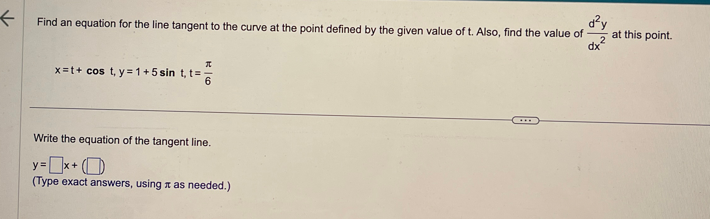 Solved Find an equation for the line tangent to the curve at | Chegg.com