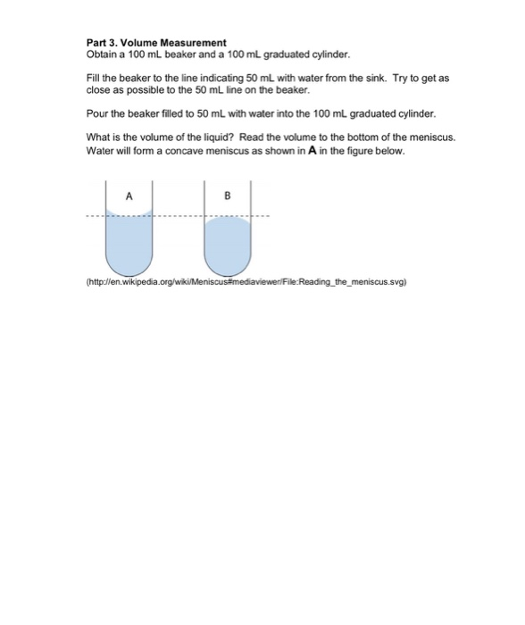 Solved Volume and Length Measurement Worksheet Name Part 1. | Chegg.com