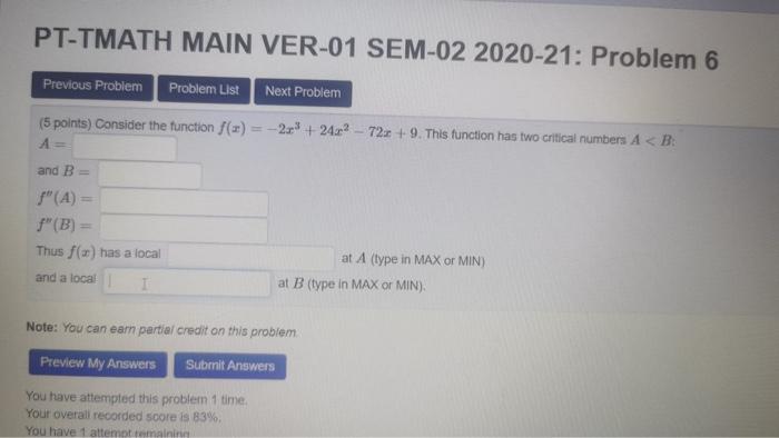 Solved PT-TMATH MAIN VER-01 SEM-02 2020-21: Problem 6 | Chegg.com