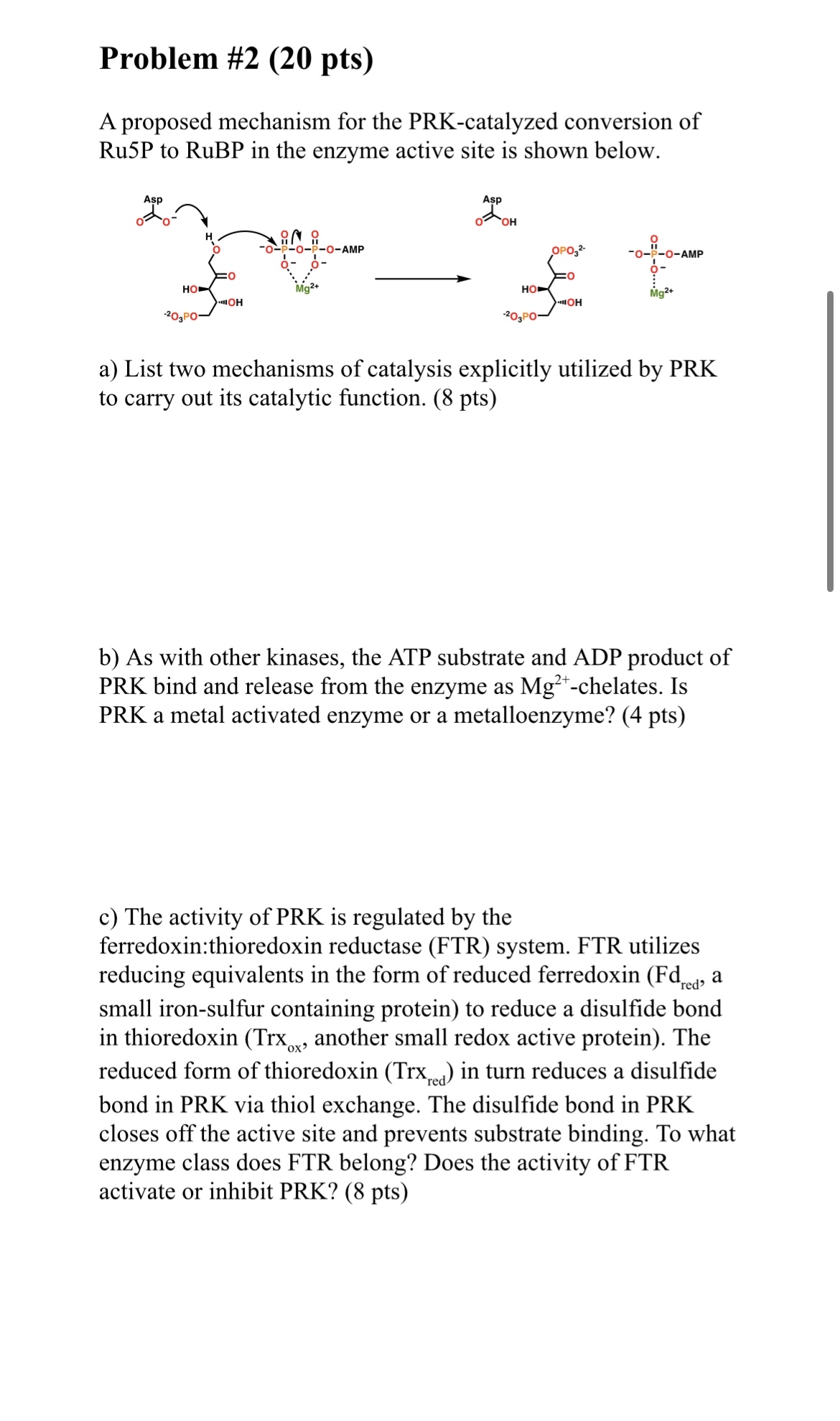 Solved Problem #2 (20 ﻿pts)A proposed mechanism for the | Chegg.com