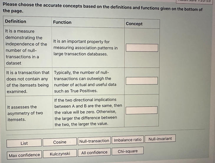 Solved Please choose the accurate concepts based on the | Chegg.com