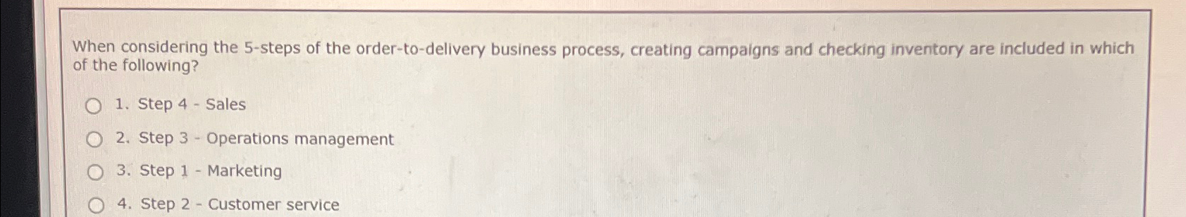 Solved When considering the 5 -steps of the | Chegg.com