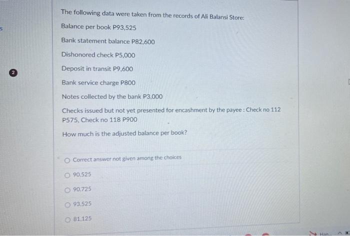 Solved The following data were taken from the records of Ali | Chegg.com