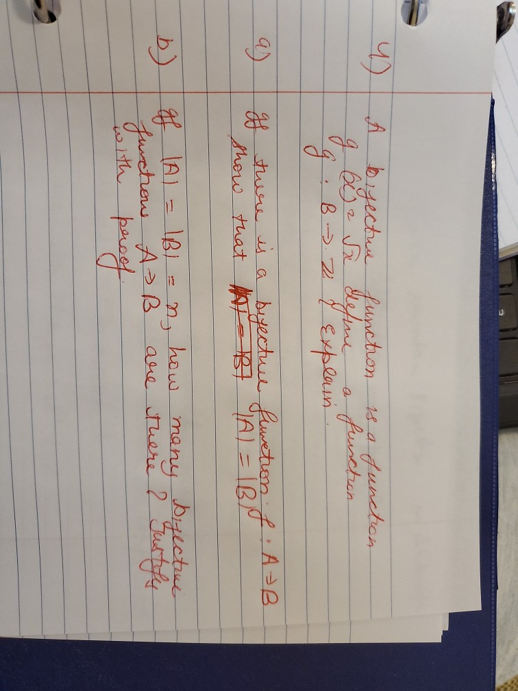 Solved A bijective function is a function that is injective | Chegg.com